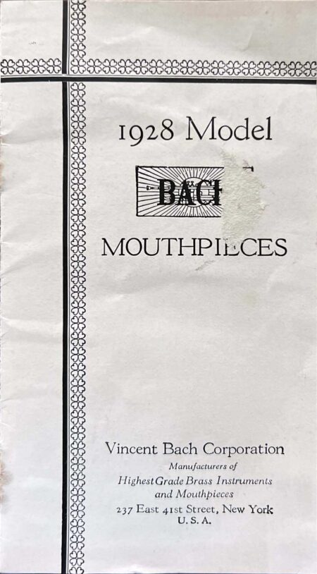 Bach Mouthpiece Models by Year - BachLoyalist.com